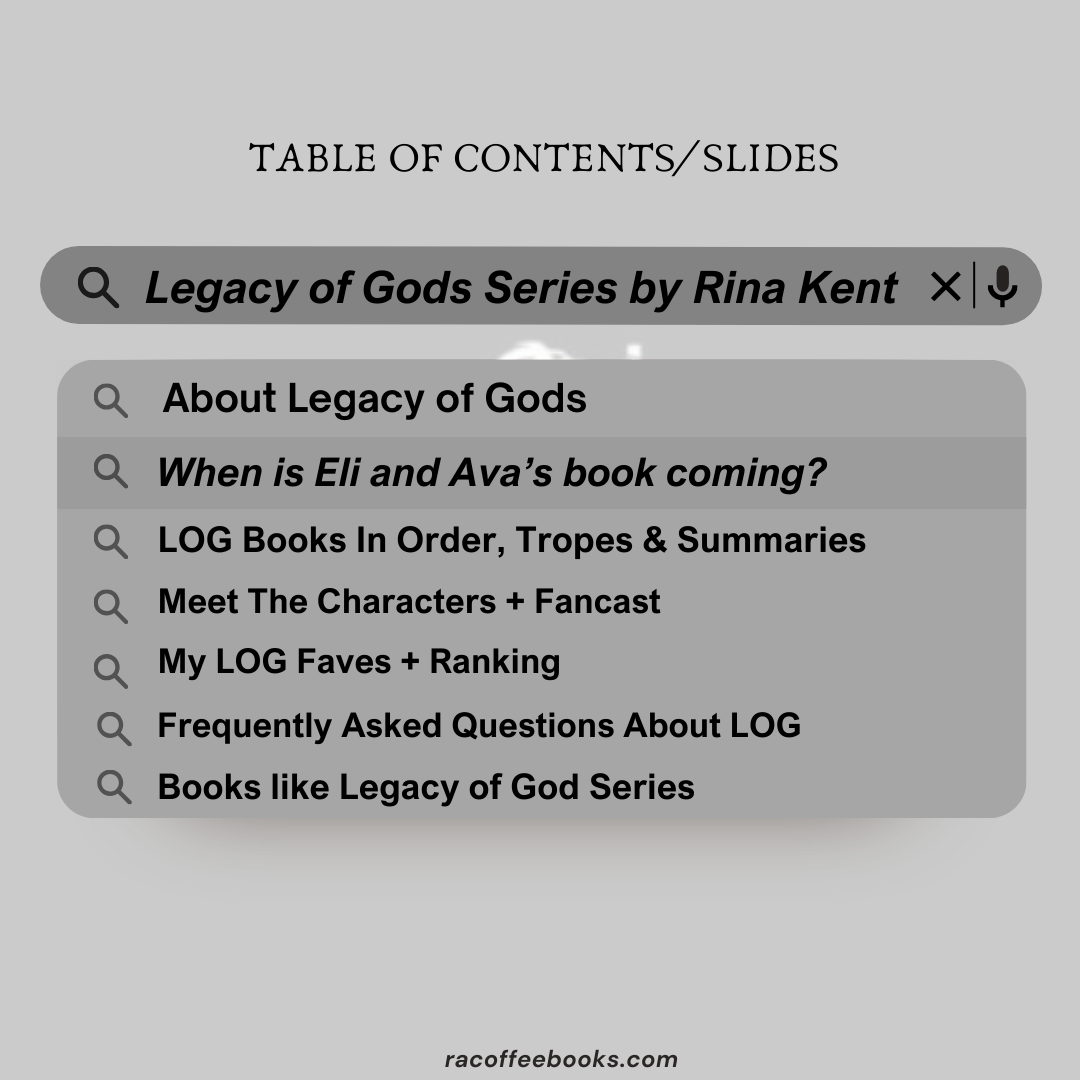 Legacy of Gods by Rina Kent : Book Series Guide, My review + more