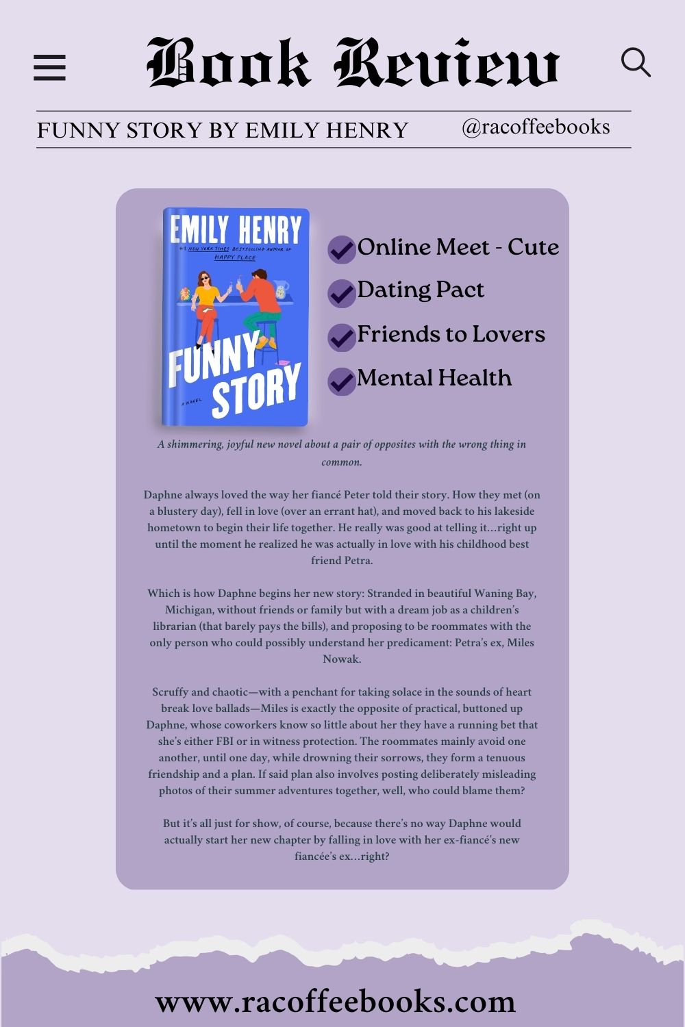 Funny Story by Emily Henry Review + Guide (2024) - Racoffee Books