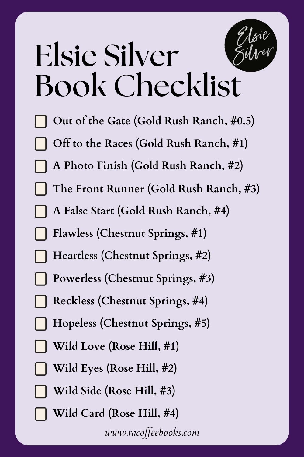 Author Guide : Elsie Silver, About, Books (13), Reading Order, Upcoming Books, FAQ's & more ...